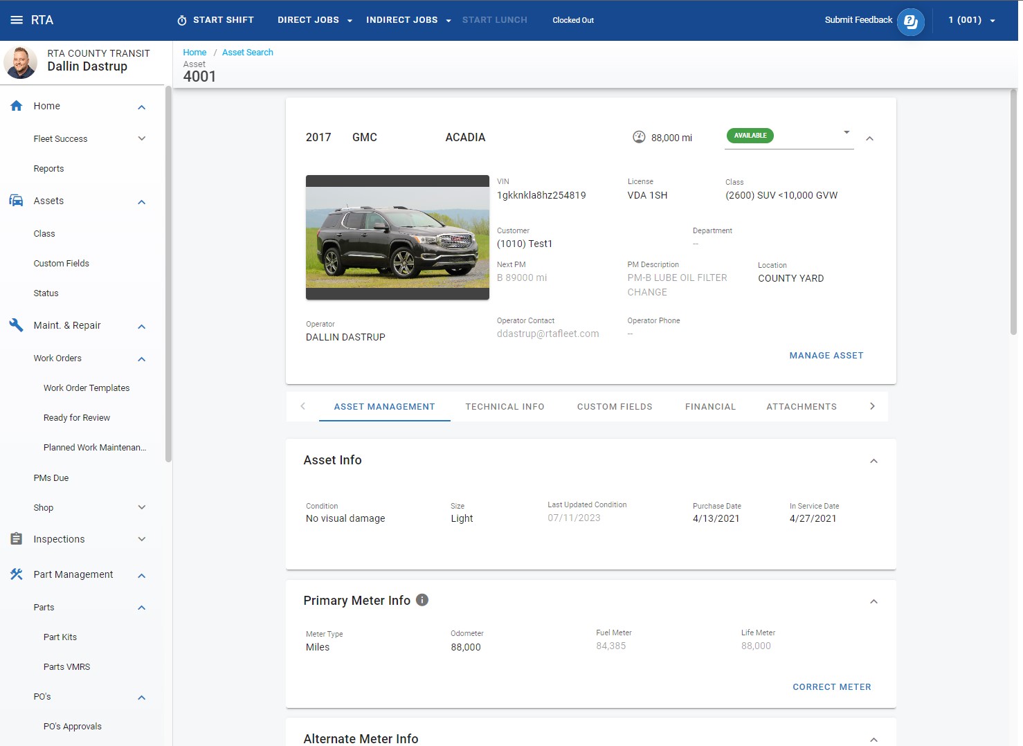 RTA Fleet Management Software Video Tour
